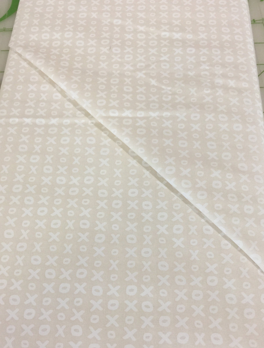 #705 Muslin Mates - Moda - White On Cream X And O Pattern ...